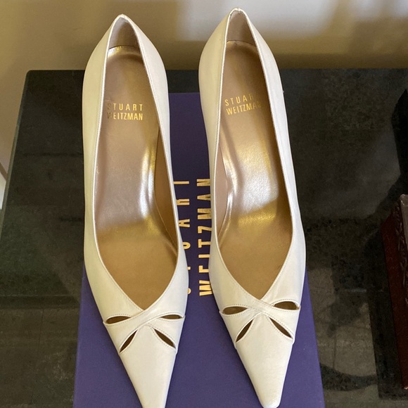 Stuart Weitzman | Shoes | Stuart Weitzman Pearl White Heels | Poshmark